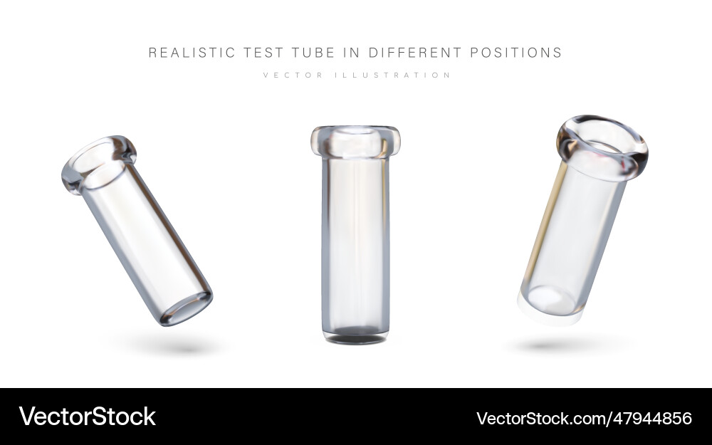 Set of empty test tubes transparent laboratory Vector Image
