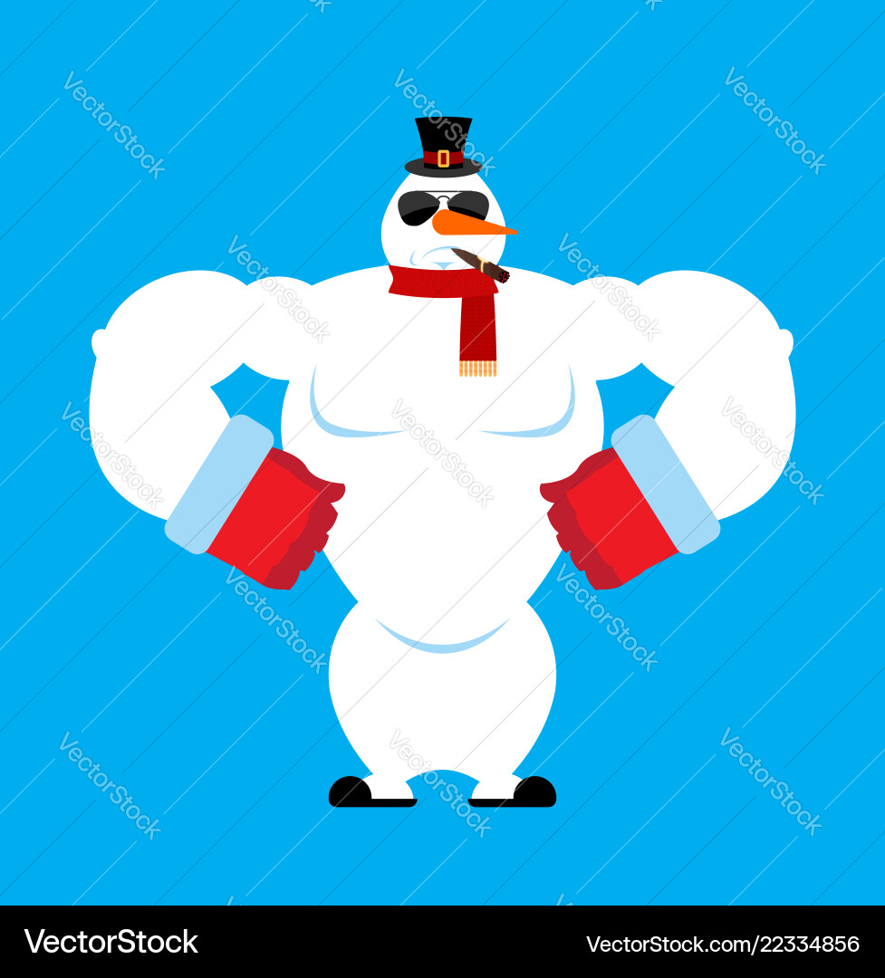 Snowman strong snowman serious powerful hard Vector Image