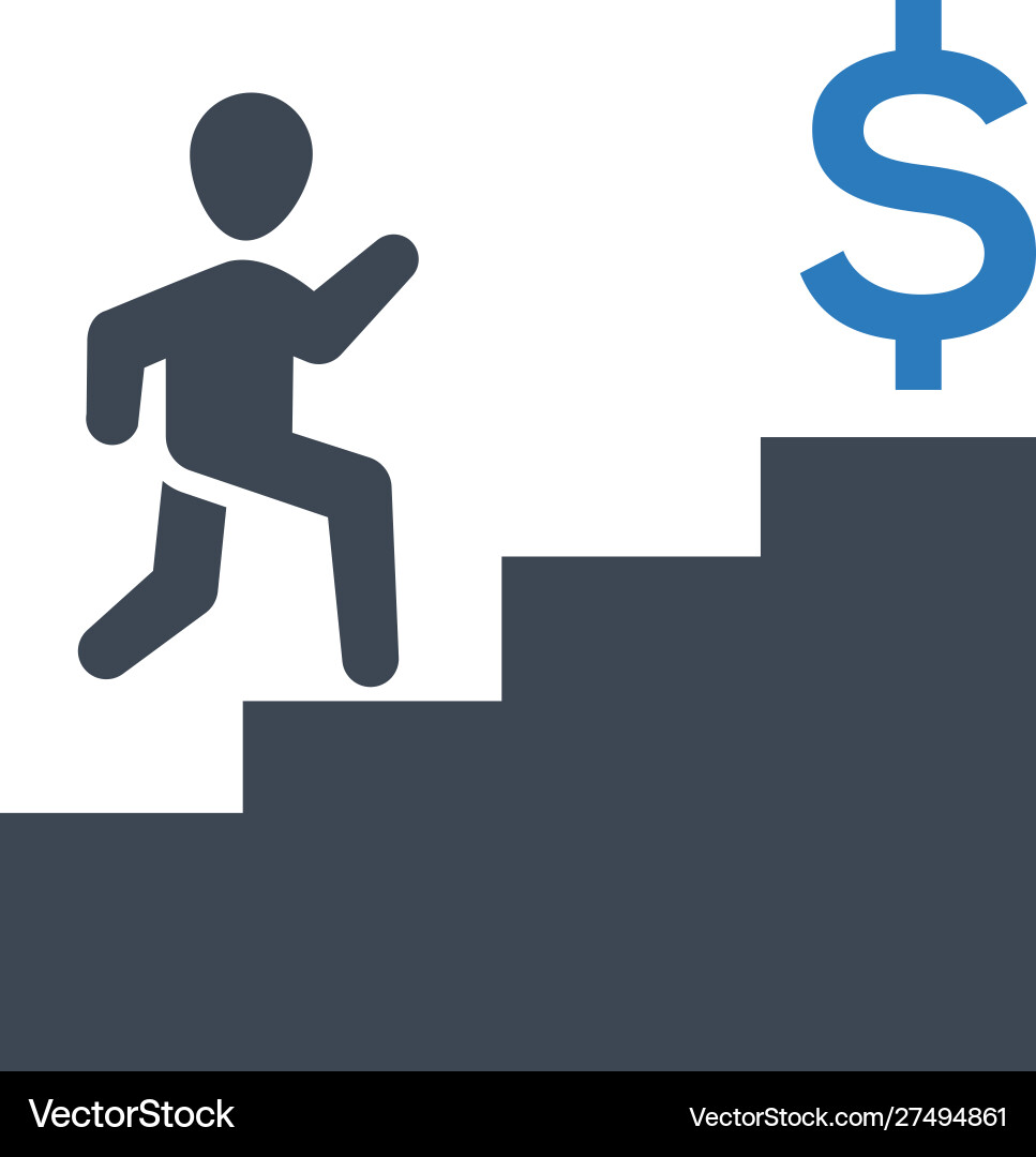 Business stairs up icon Royalty Free Vector Image