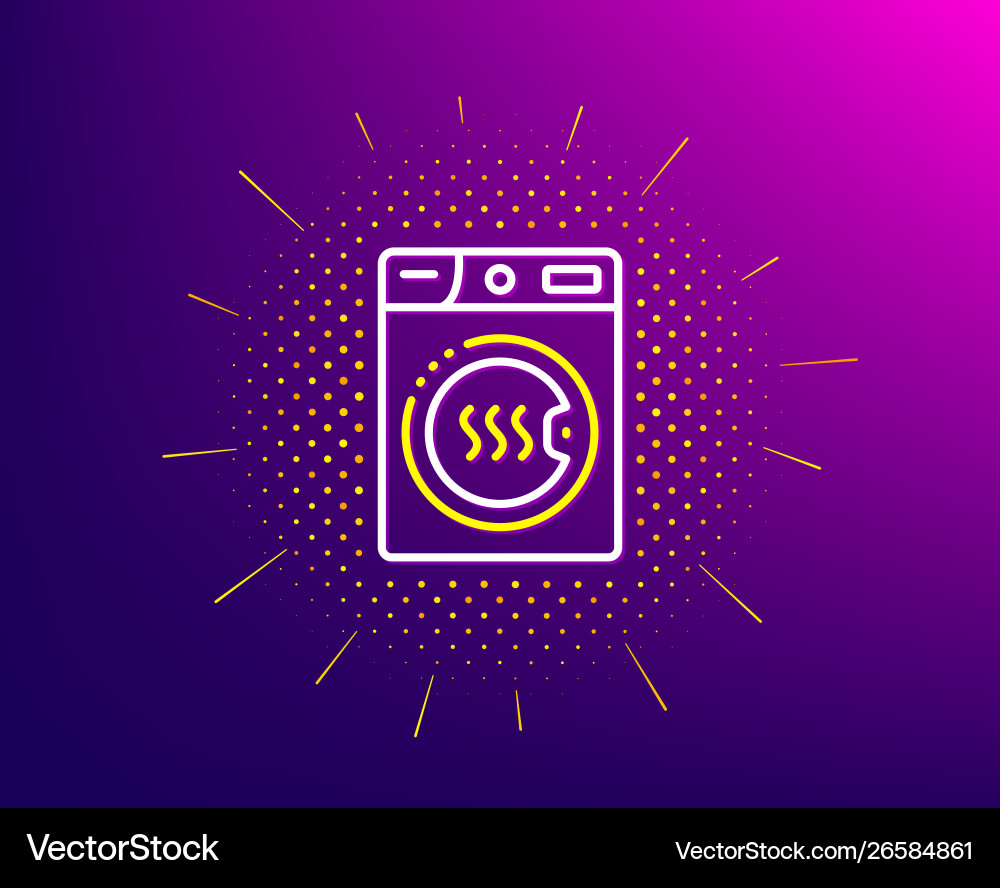 Dryer machine line icon laundry service sign dry Vector Image