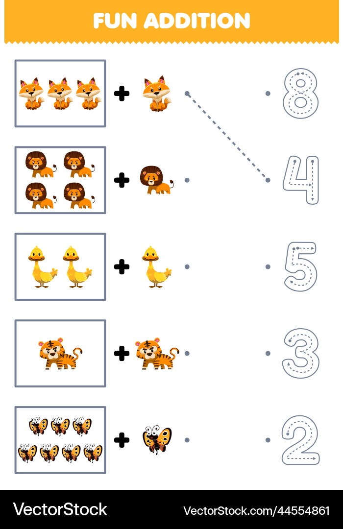 Education game for children fun counting and add Vector Image