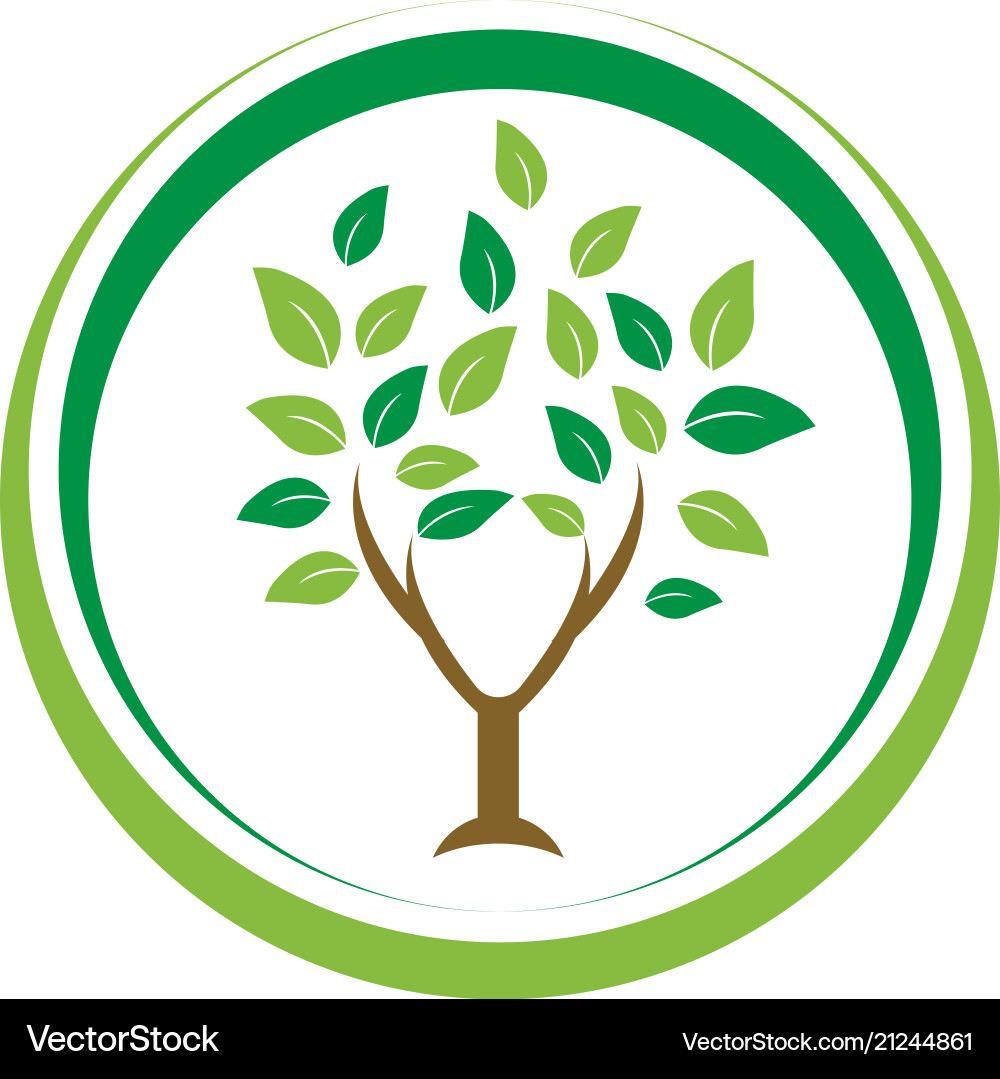 Elegant circle tree leaf agriculture logo design Vector Image
