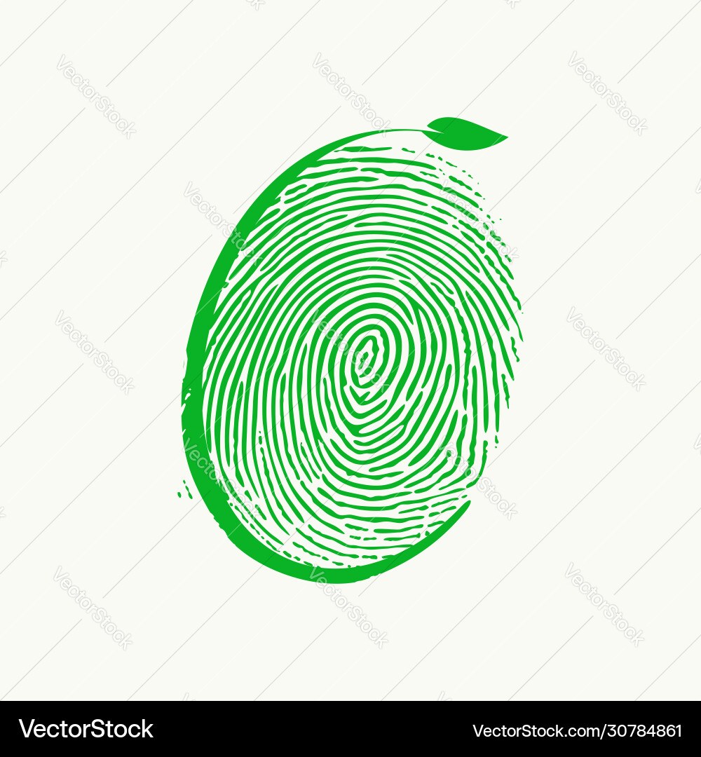 Finger print leaf Royalty Free Vector Image - VectorStock