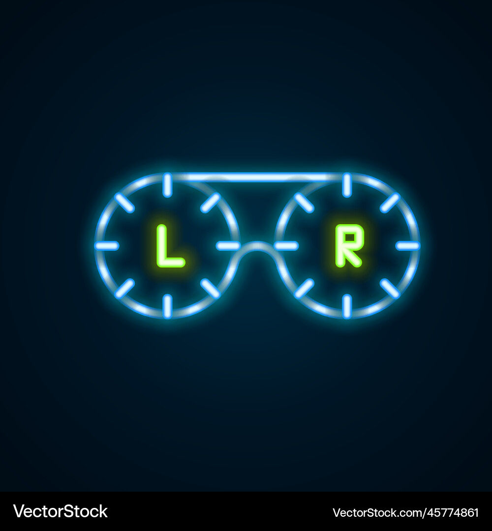 Glowing neon line contact lens container icon Vector Image