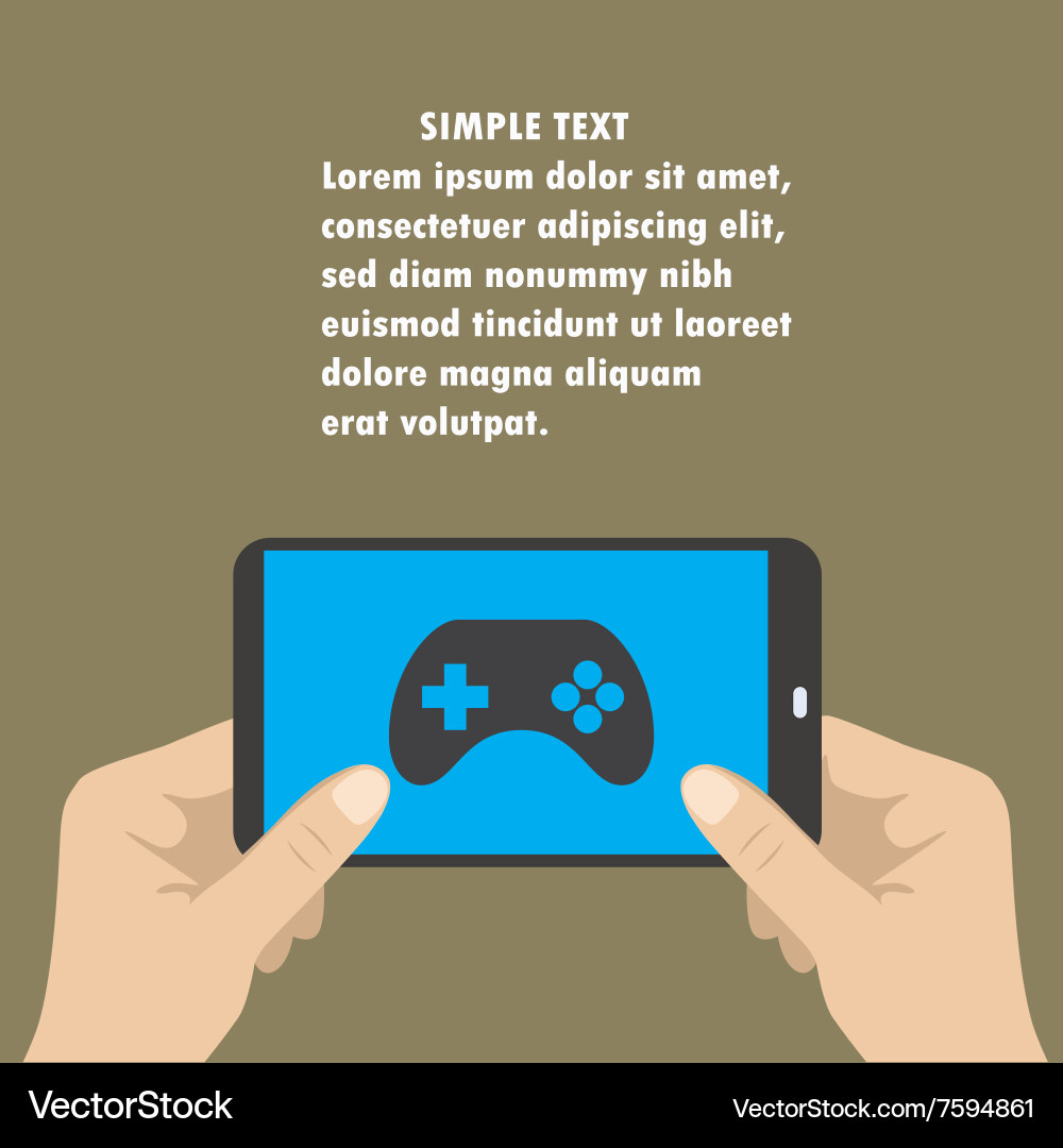 Hand holding smart phone the screen icon game Vector Image