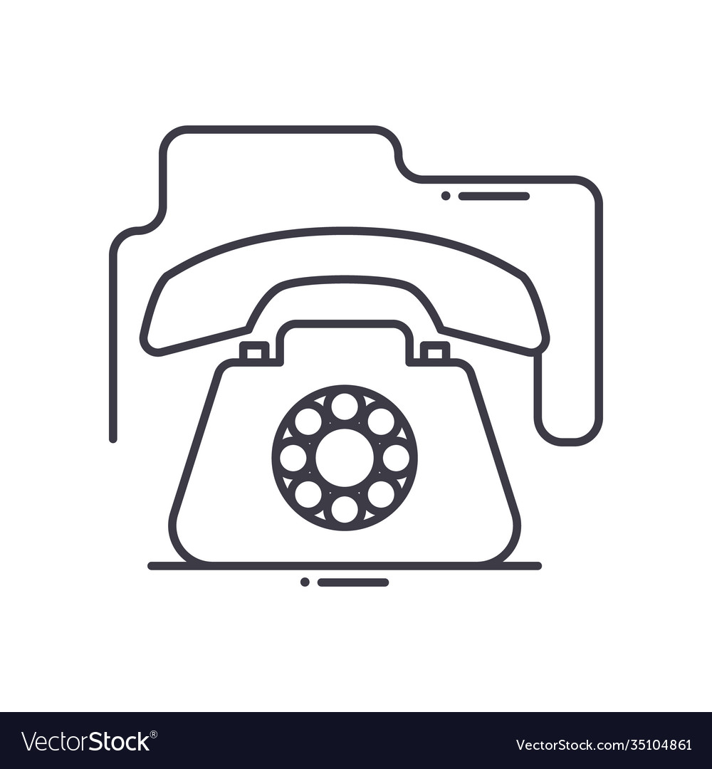 Hotline icon linear isolated thin Royalty Free Vector Image