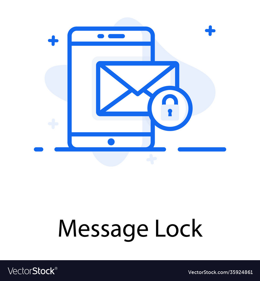 Message lock Royalty Free Vector Image - VectorStock