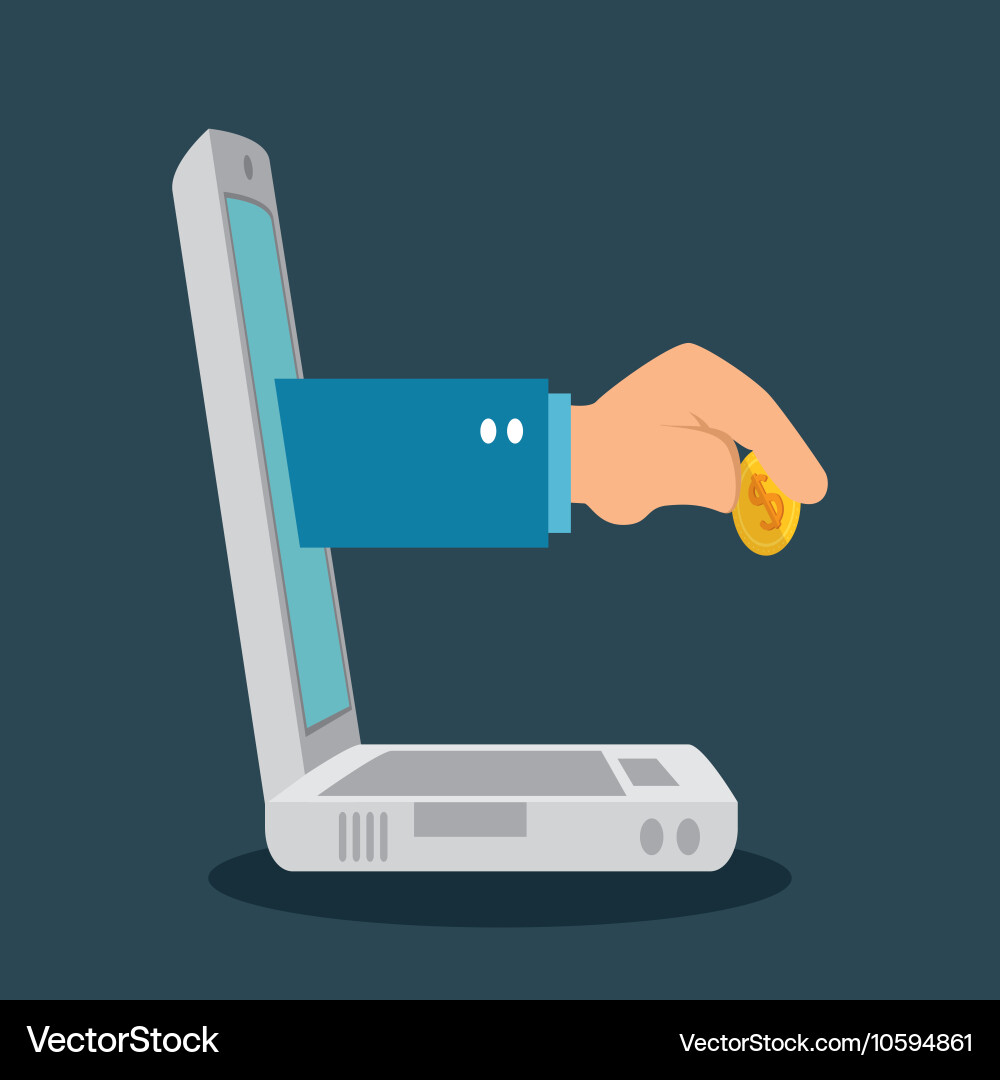 Monitor pc e-commerce shop online design Vector Image