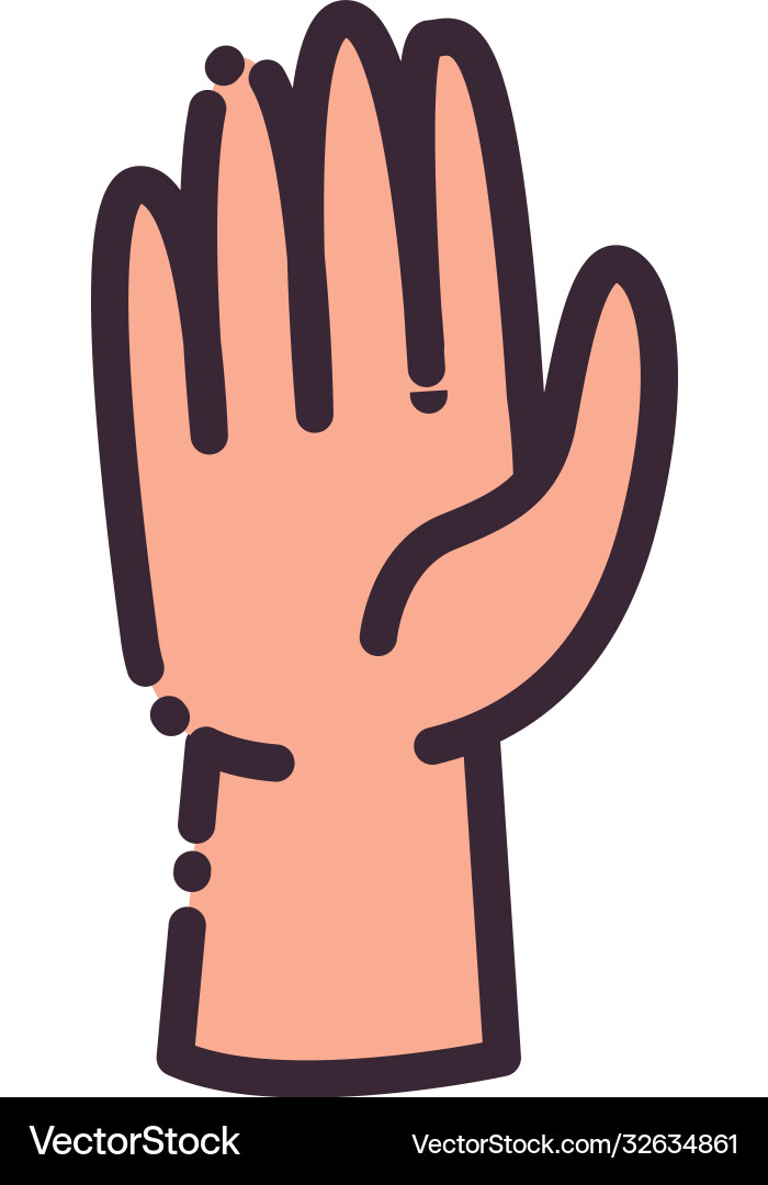 Open gesture with hand line and fill style icon Vector Image