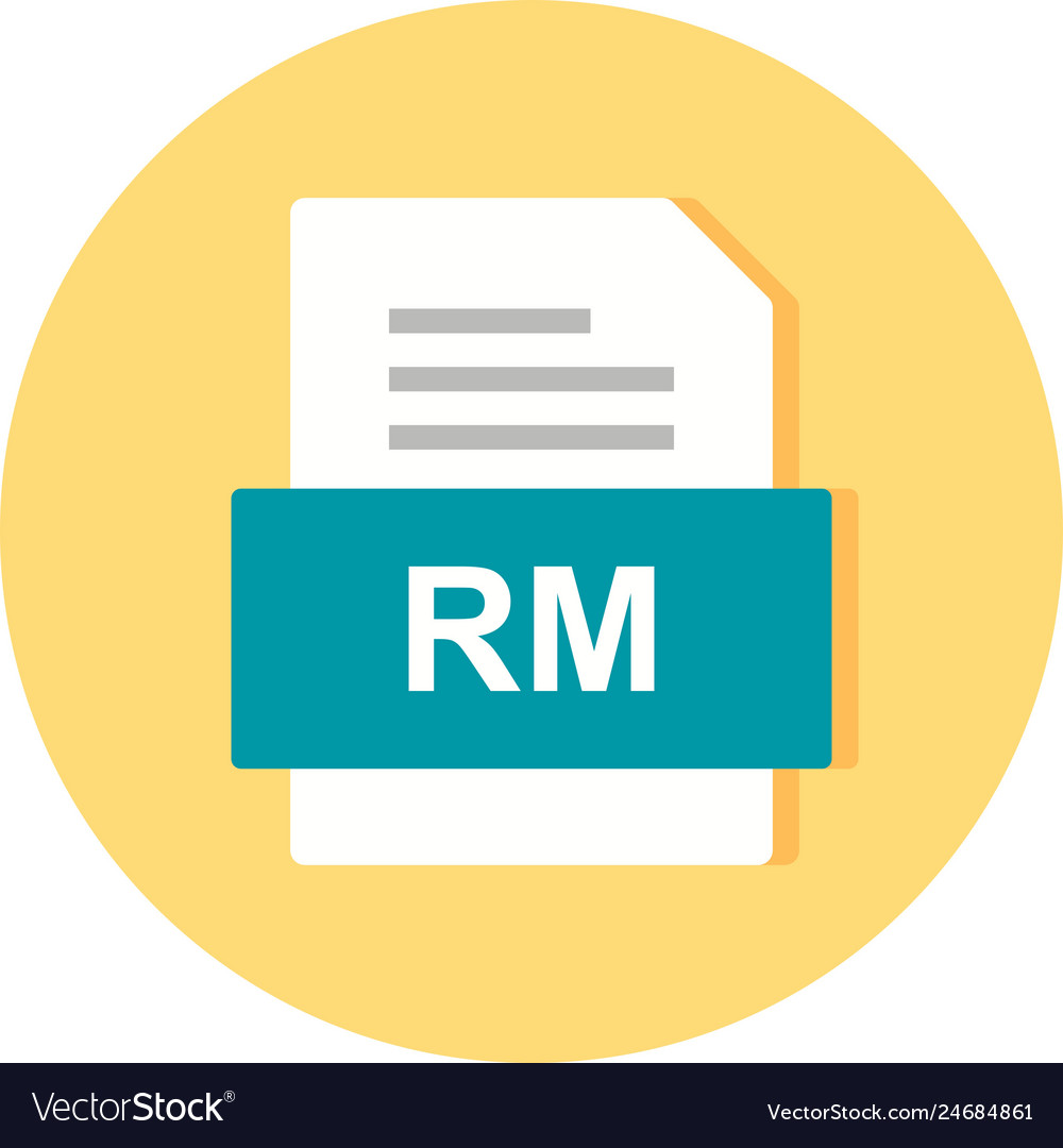 Rm file document icon Royalty Free Vector Image