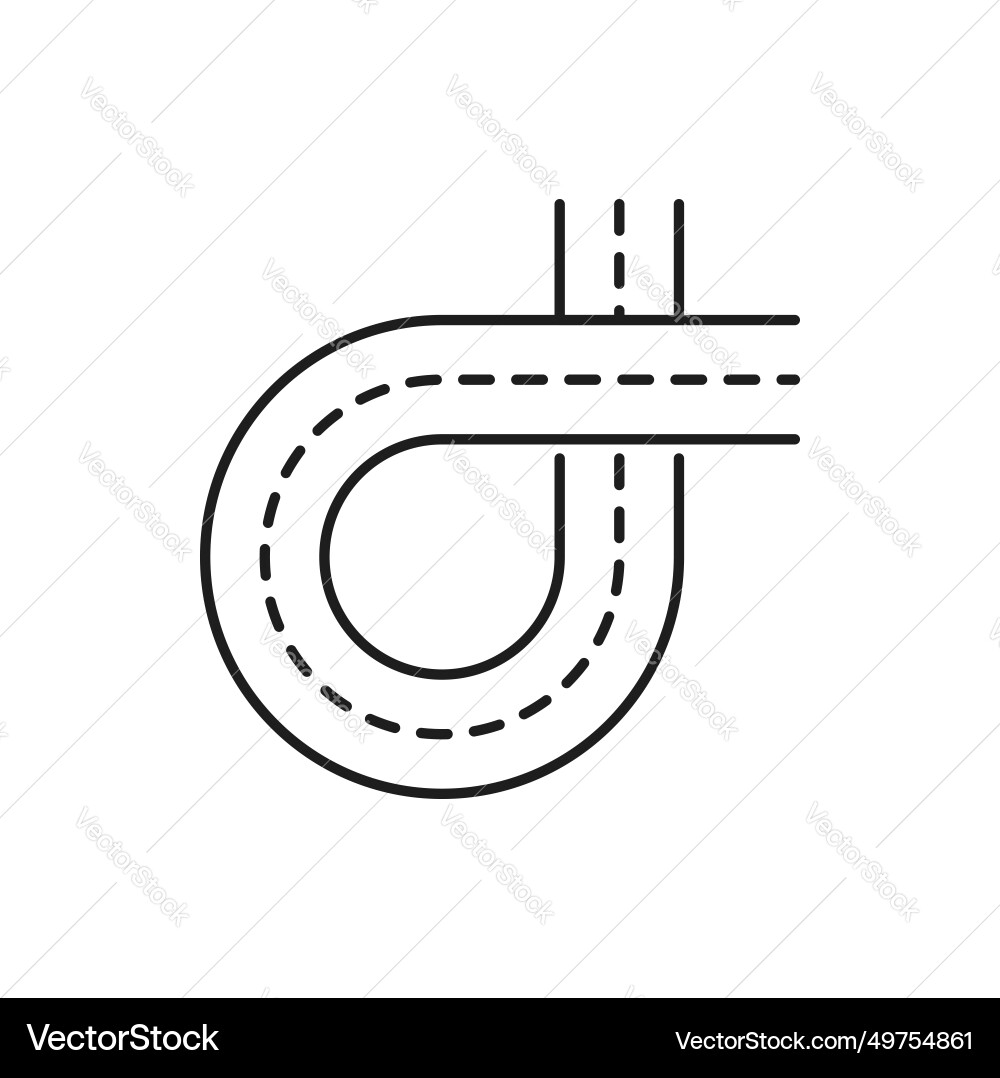 Road line icon highway interchange or street turn Vector Image