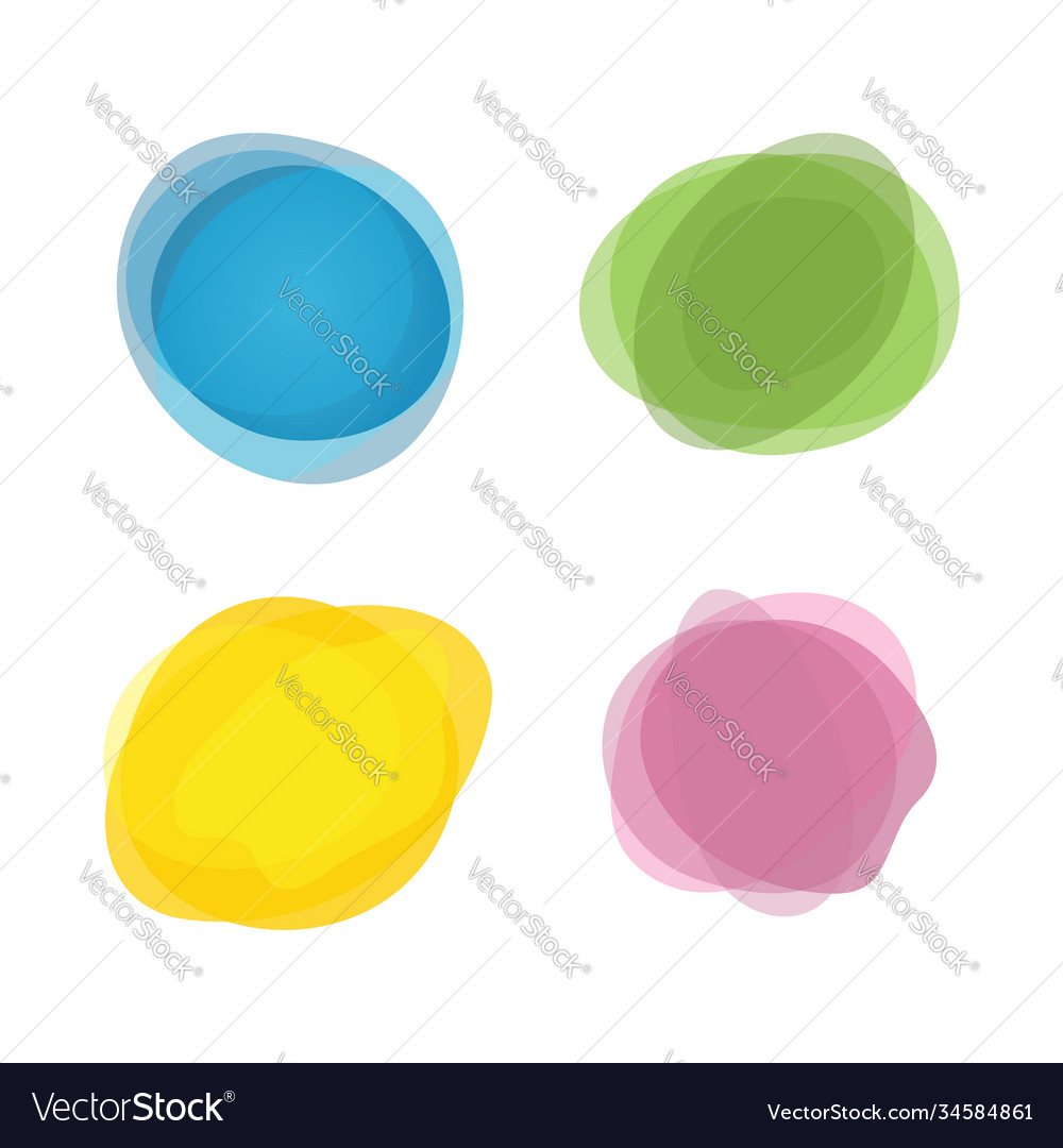 Set colored rounded backgrounds transparency Vector Image