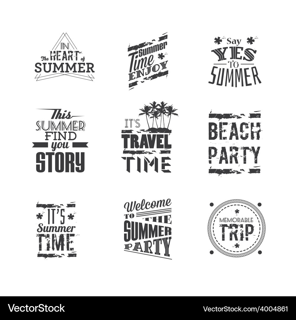 Set of summer holidays lettering Royalty Free Vector Image