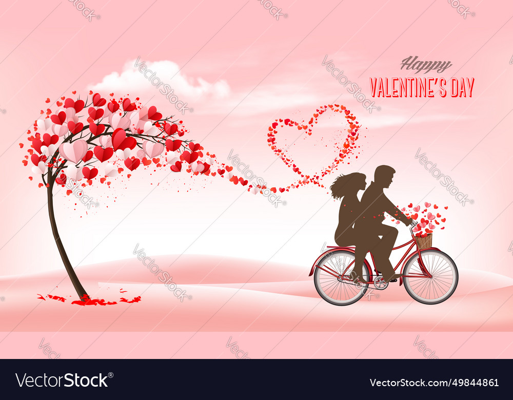 Valentines day holiday getting card with heart Vector Image
