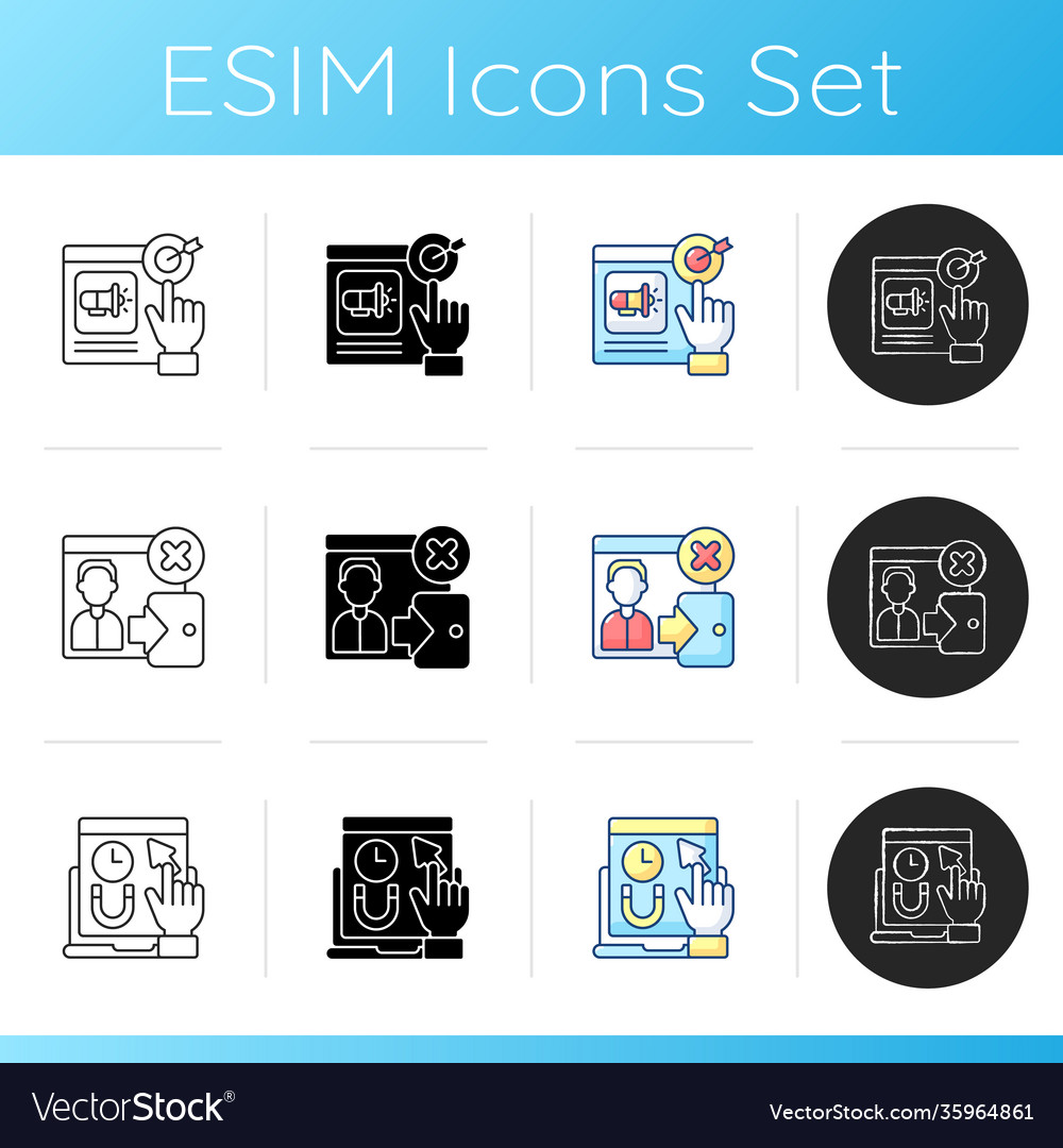 Web analytics icons set Royalty Free Vector Image
