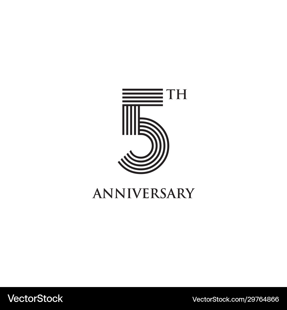5th year celebrating anniversary emblem logo Vector Image