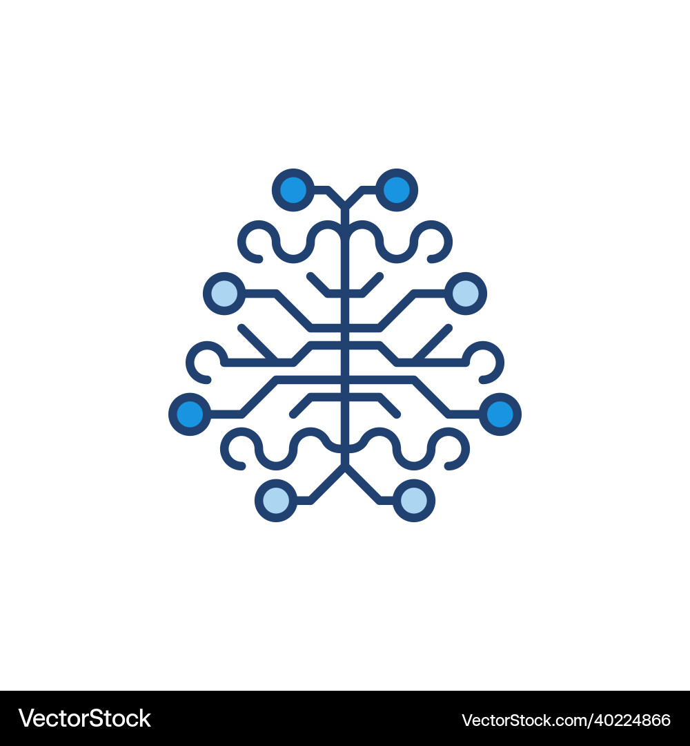 Ai or ml brain concept colored icon or sign Vector Image