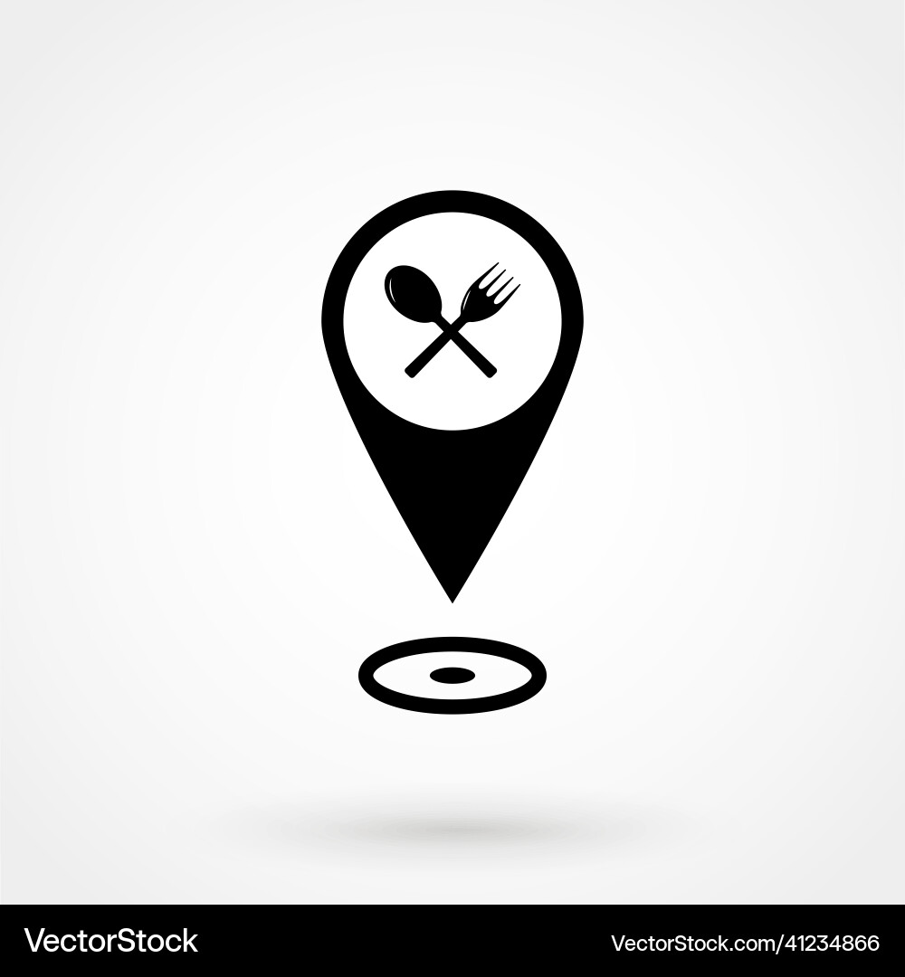 Cafe and restaurants location icon on white Vector Image