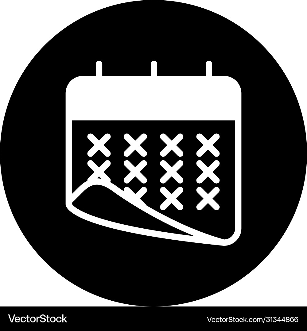 Calendar with cross marks icon block style Vector Image
