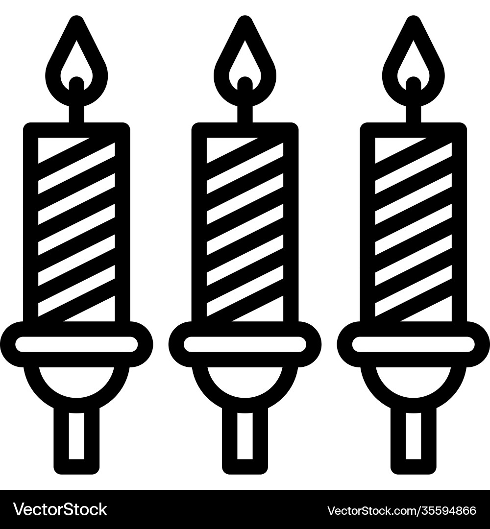 Candles icon birthday party related Royalty Free Vector