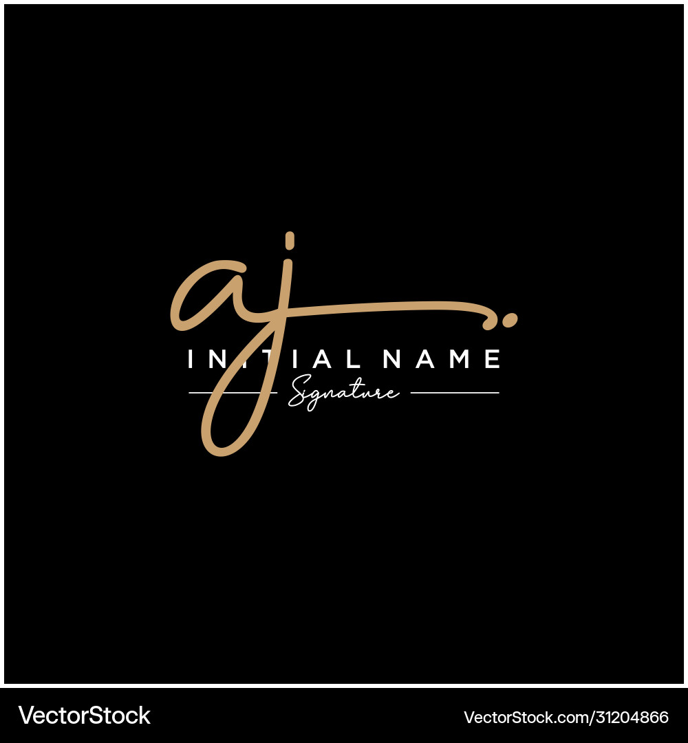 Letter aj signature logo template Royalty Free Vector Image