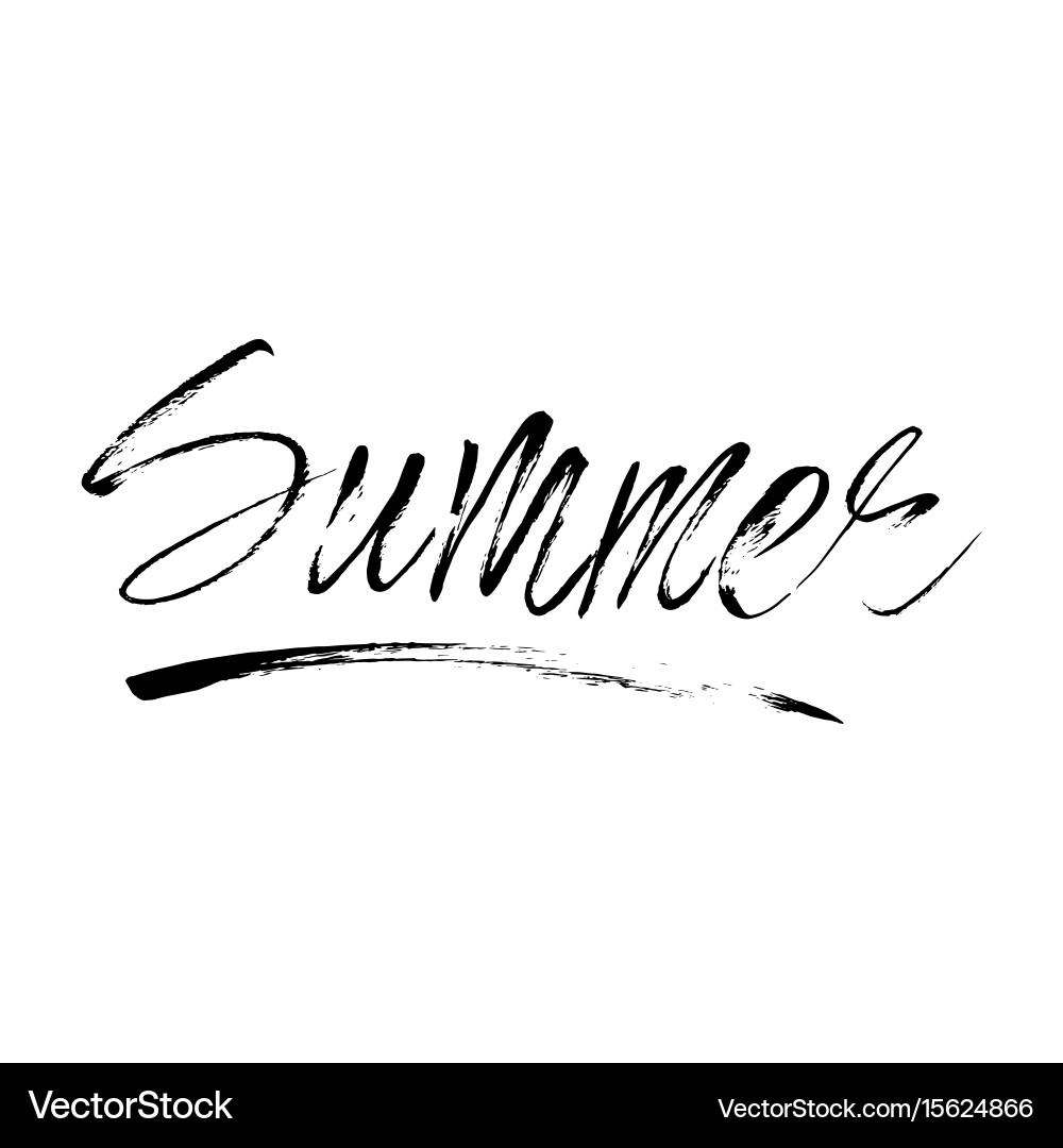 Lettering summer card handdrawn positive Vector Image