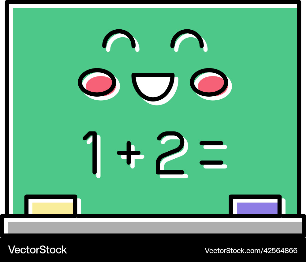 Mathematics lesson kindergarten color icon Vector Image