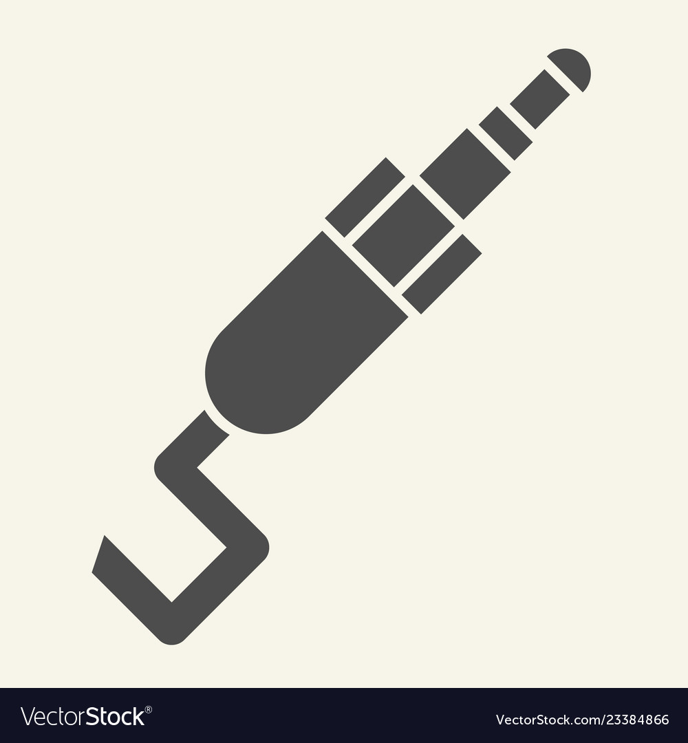 Mini jack solid icon cable connector Royalty Free Vector