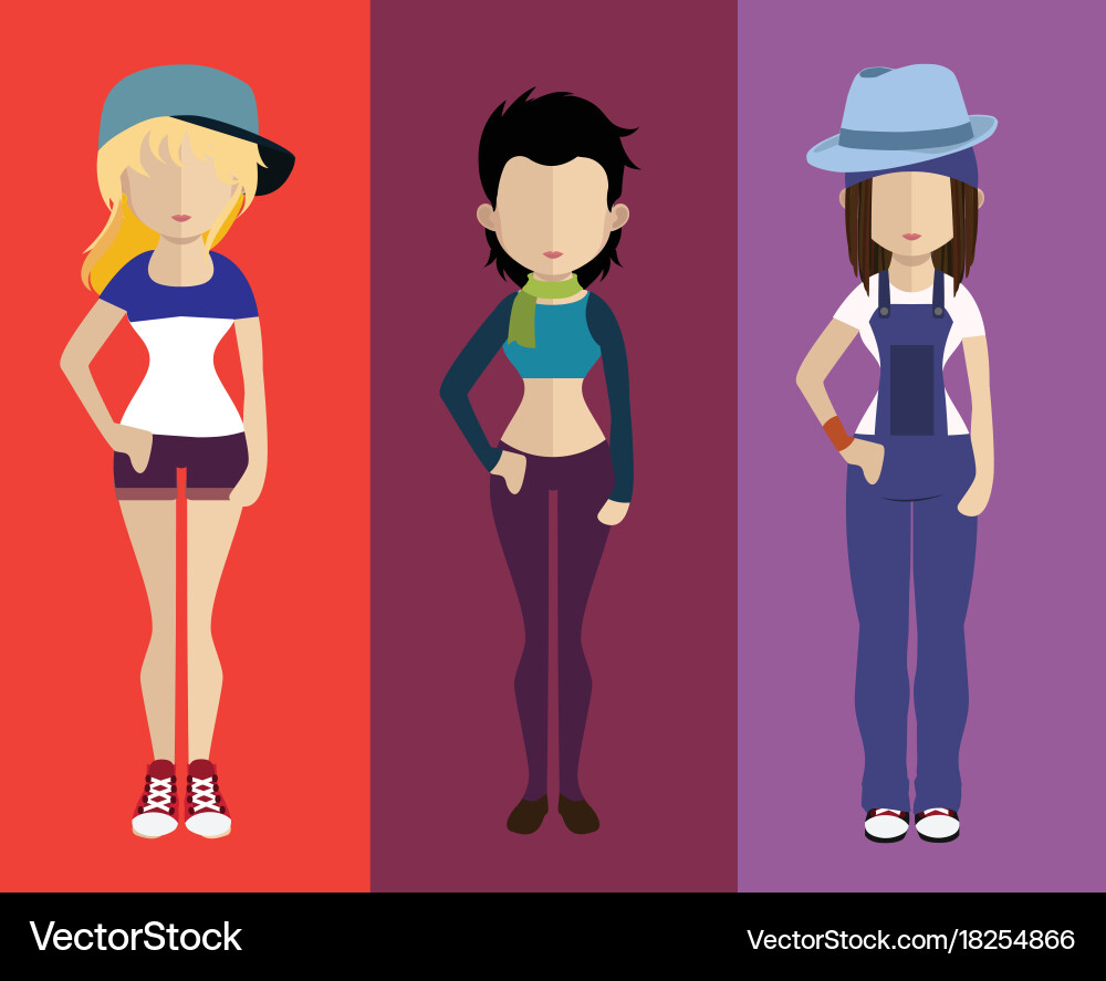 People avatar with full body and torso variations Vector Image