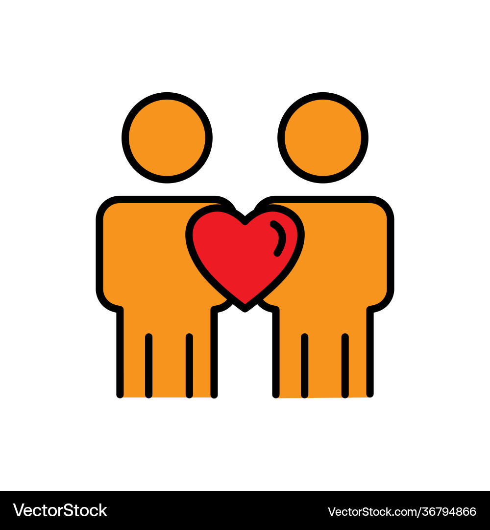 People icon with heart can be used Royalty Free Vector Image