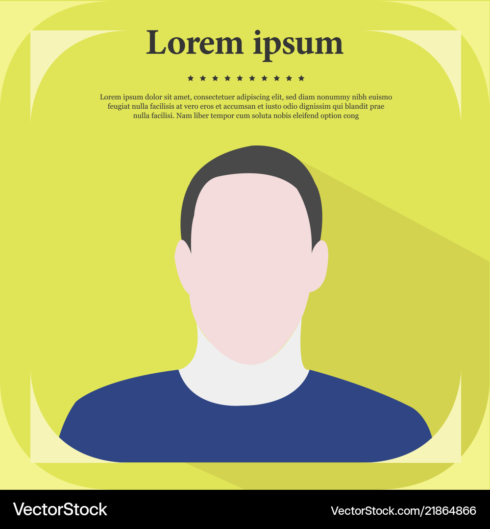 Professional profile icon male portrait flat Vector Image