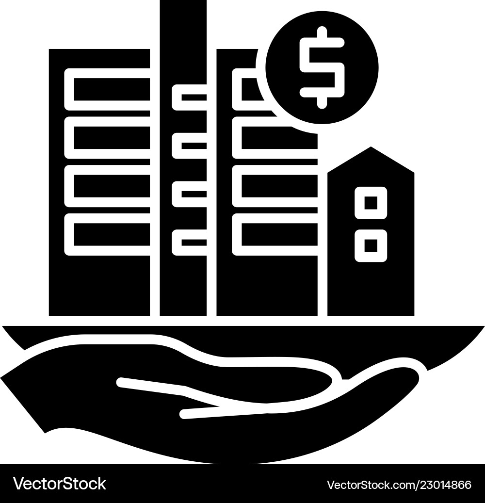 Property valuation black icon sign Royalty Free Vector Image
