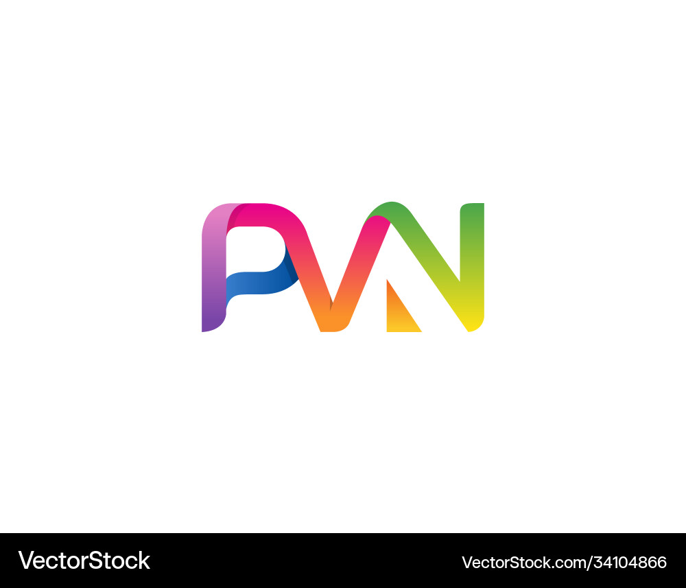 Pvn typography colorful logo design Royalty Free Vector