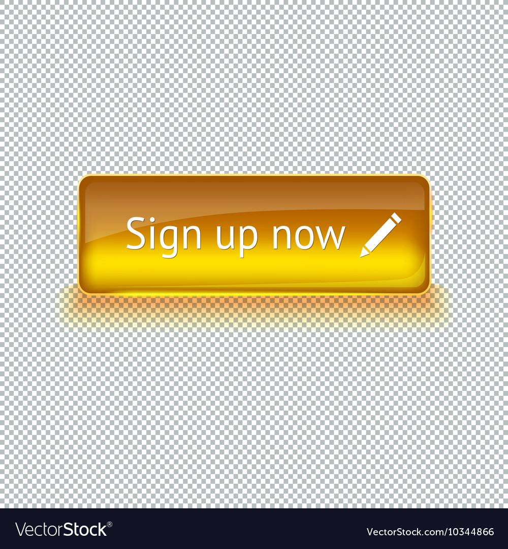 Realistic glass button for web interface Vector Image