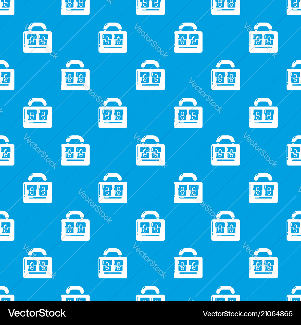 Travel bag vintage pattern seamless blue Vector Image