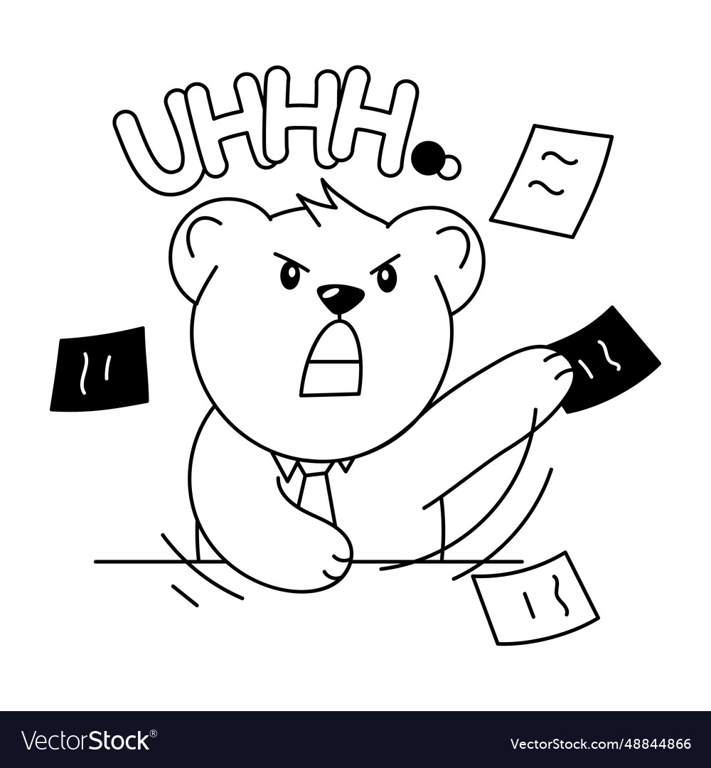 Work anger Royalty Free Vector Image - VectorStock