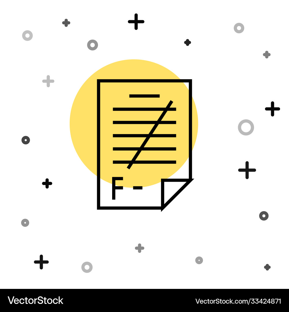 Black line exam paper with incorrect answers Vector Image