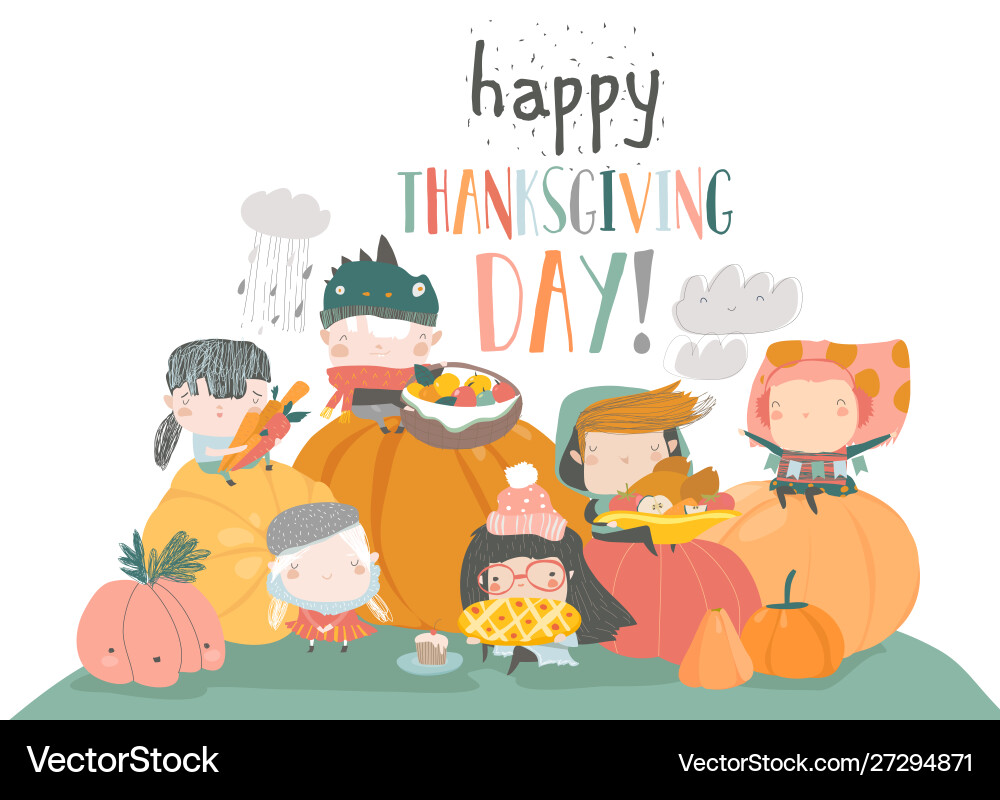 Cartoon children harvesting on white background Vector Image