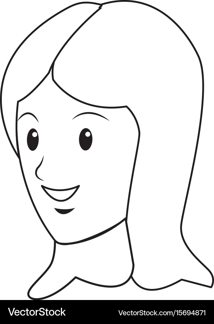 Cartoon face young girl student Royalty Free Vector Image