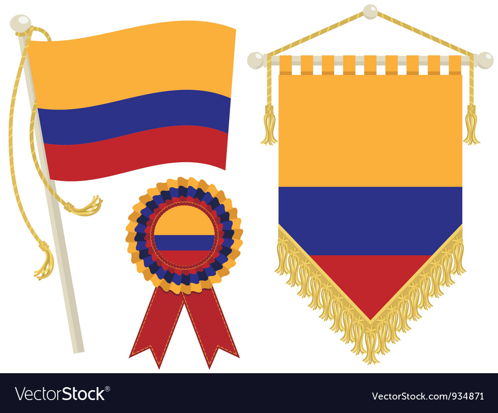 Colombia flags Royalty Free Vector Image - VectorStock