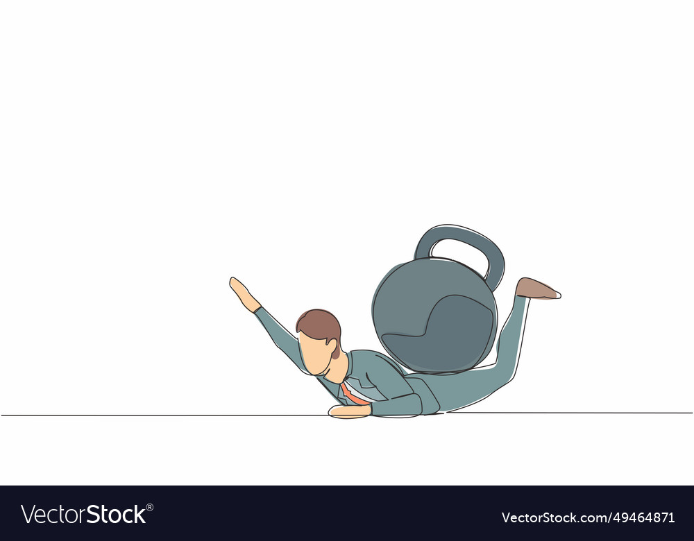 Continuous one line drawing depressed businessman Vector Image Continuous one line drawing depressed businessman Vector Image