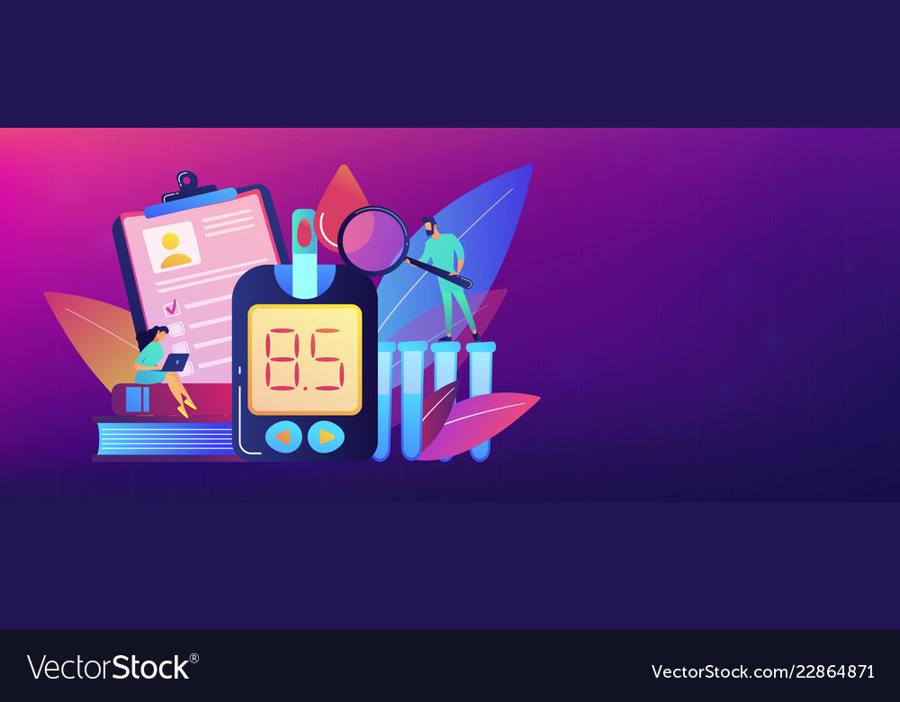 Diabetes Mellitus Concept Banner Header Royalty Free Vector