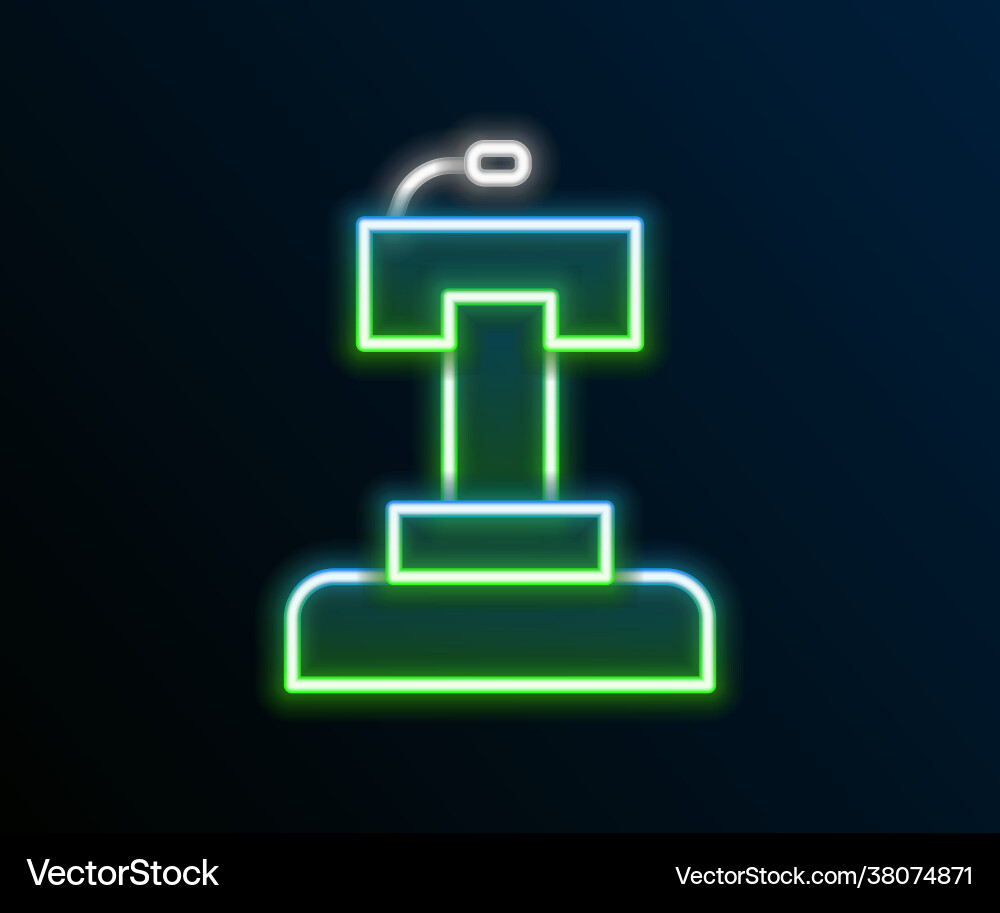 Glowing neon line stage stand or debate podium Vector Image