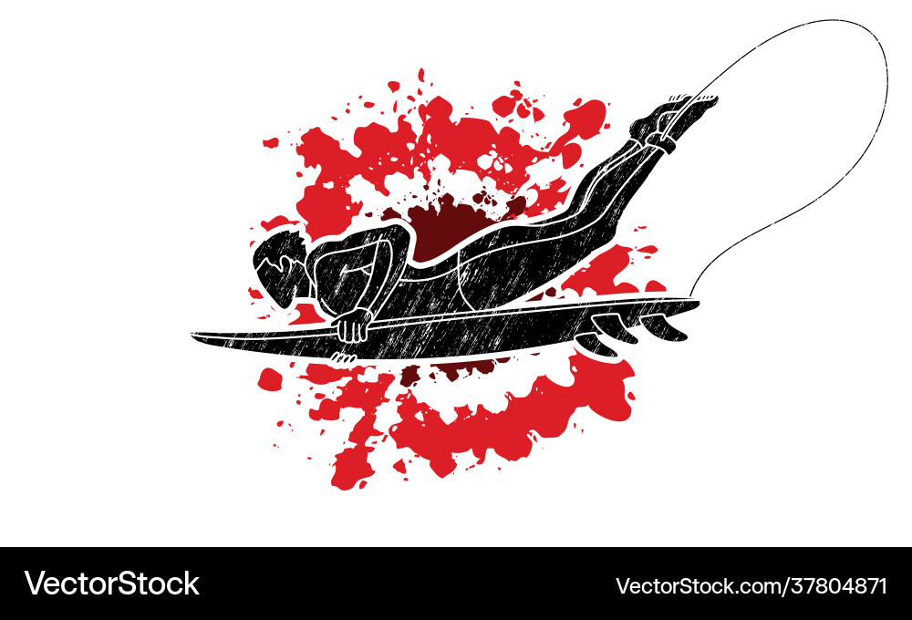 Man surfer surfing sport action Royalty Free Vector Image