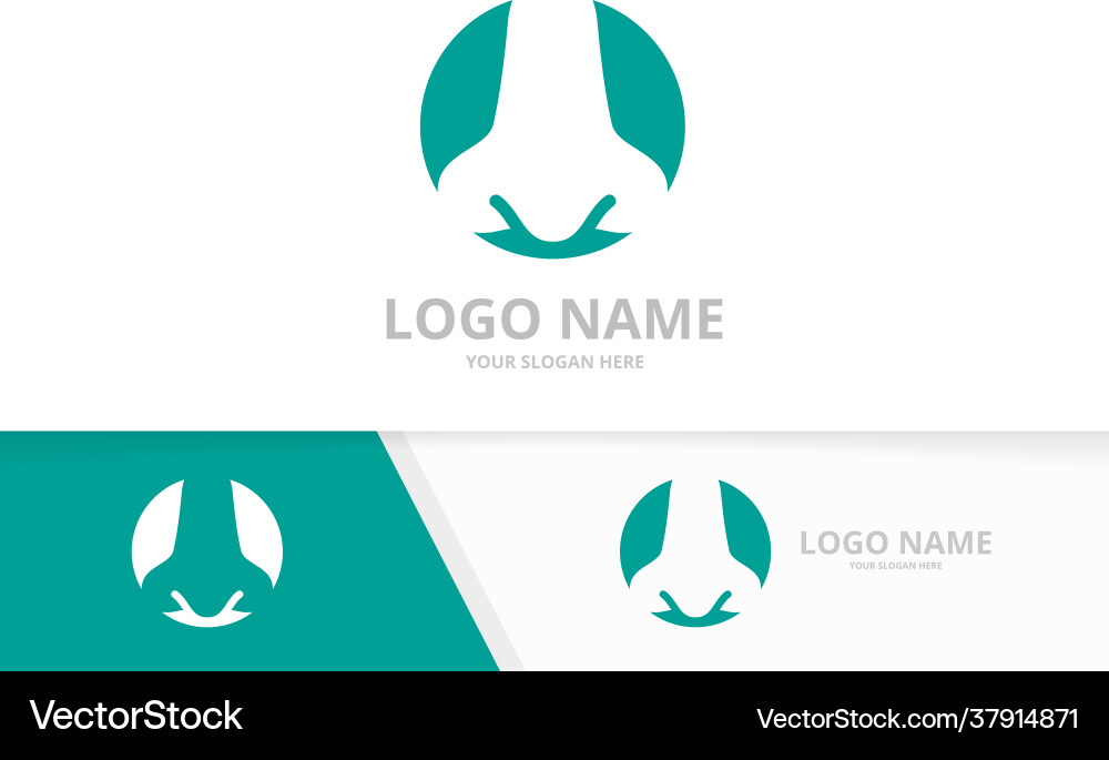 Nose with circle logo otolaryngology logotype Vector Image