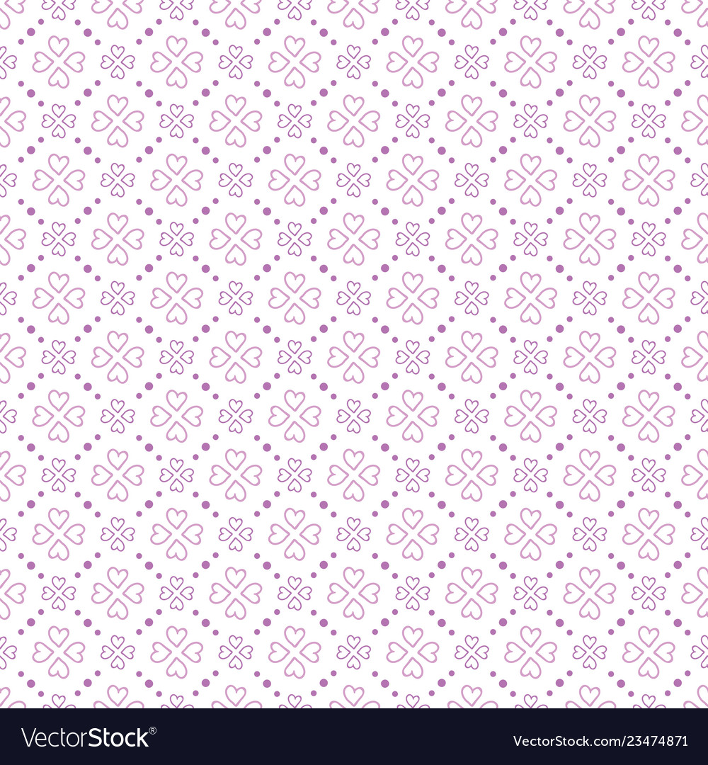 Purple heart shape flowers seamless pattern Vector Image