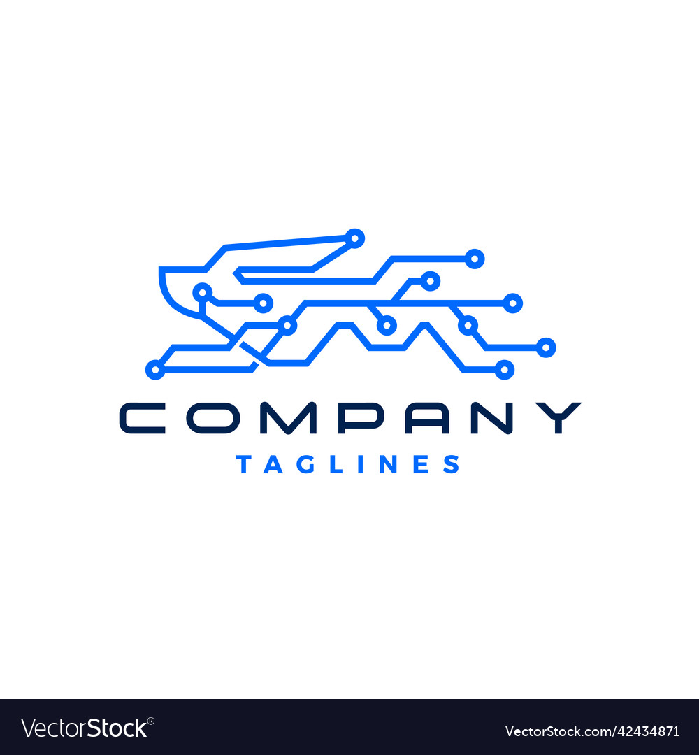 Rabbit tech logo icon Royalty Free Vector Image