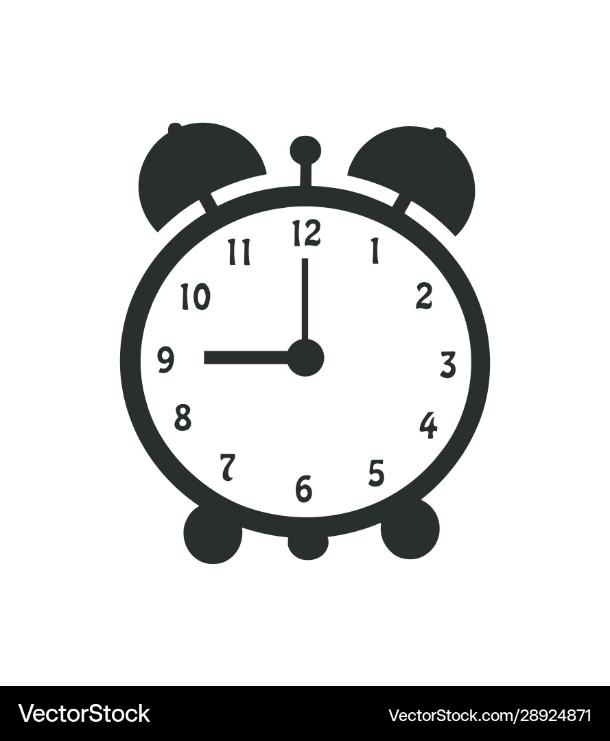 Retro clock alarm vintage old technique Royalty Free Vector