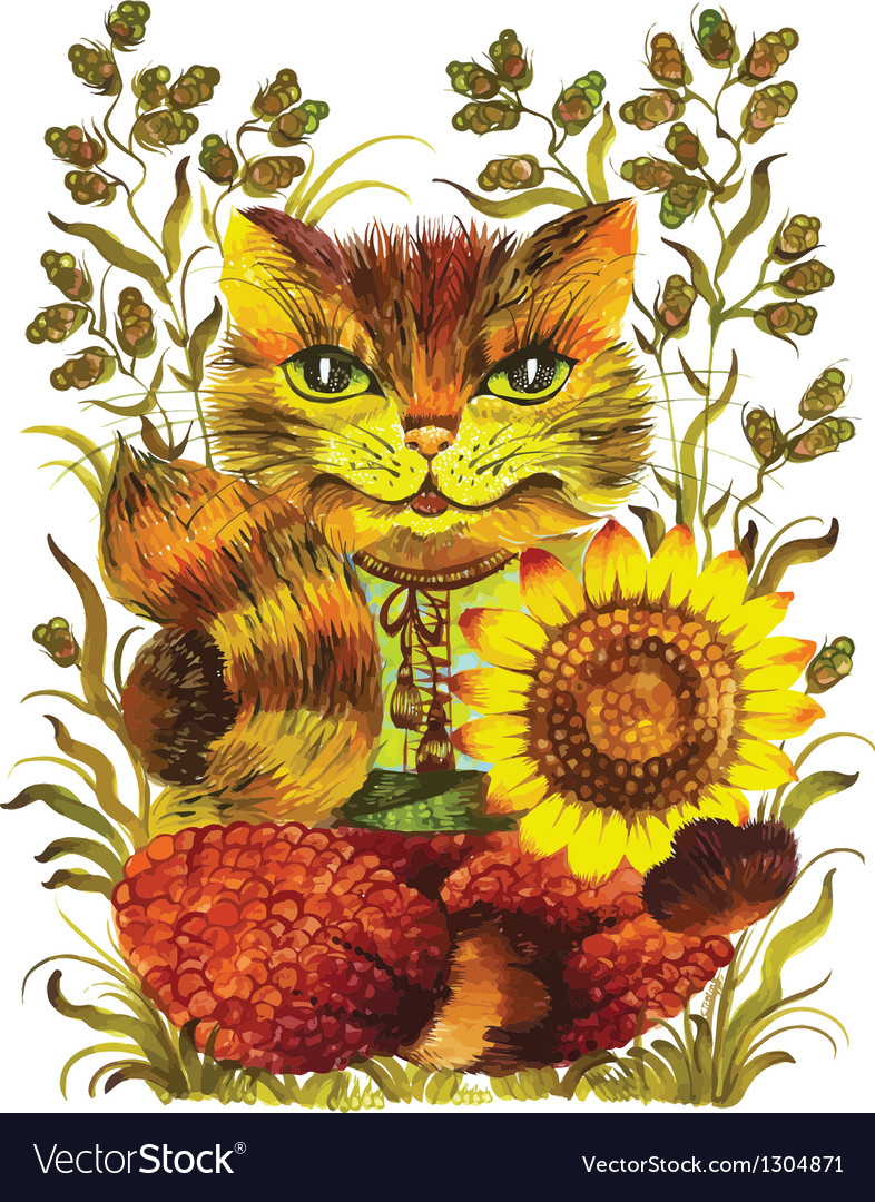 Smart cat Royalty Free Vector Image - VectorStock