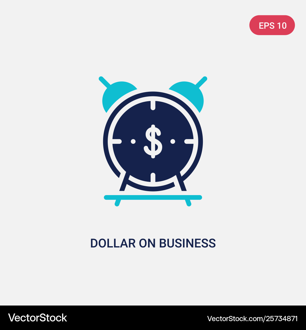 Two color dollar on business time icon from Vector Image